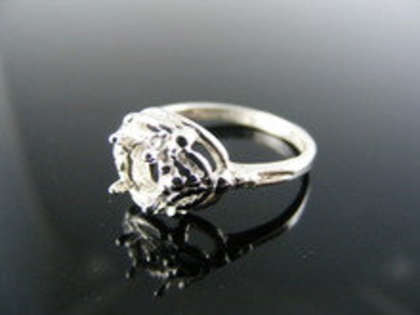 666 Ring Setting Sterling Silver Size 3.5 6X4 MM Oval Stone | Etsy