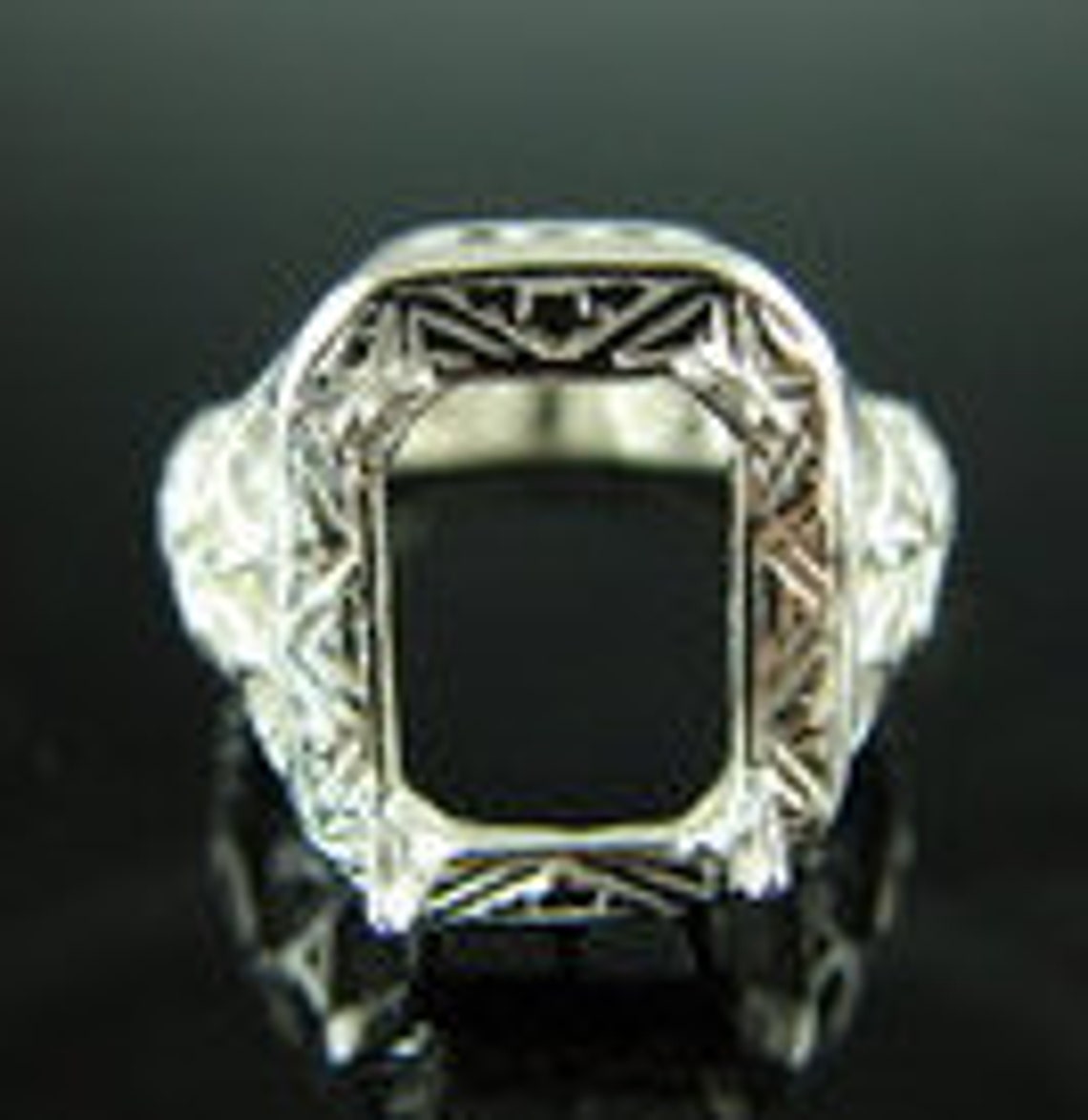 6165 Sterling Silver Ring Setting 11x9 MM Emerald Cut Faceted - Etsy UK