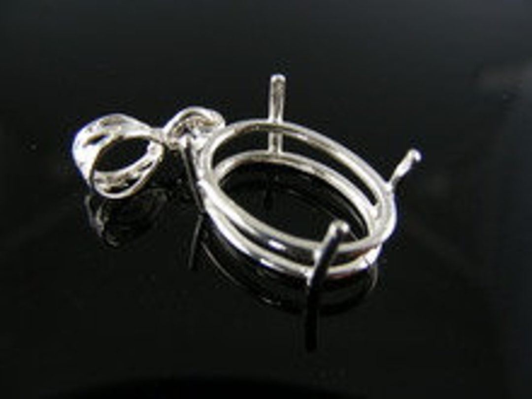 P67 Sterling Silver Pendant Setting, 16x12mm Oval Stone - Etsy