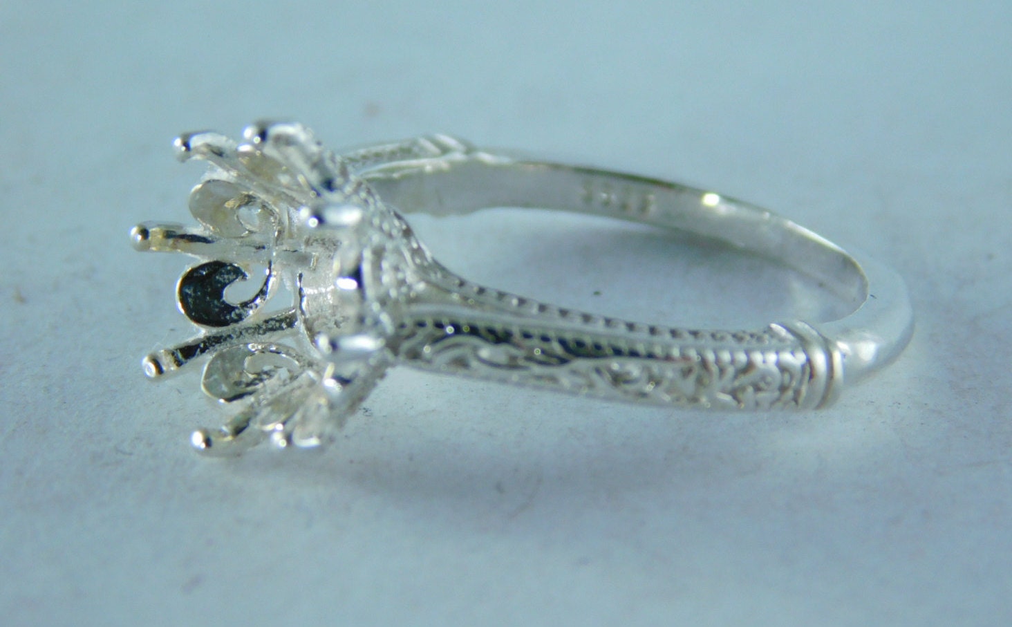 6382 Ring Sterling Silver Solitaire, 9.5 Mm Round Faceted Gemstone ...