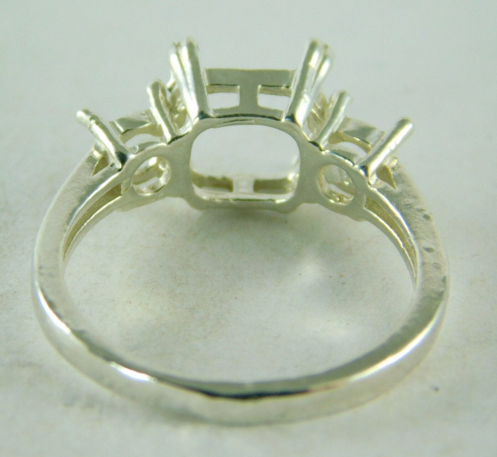 6436 Sterling Silver 3 Stone Ring Setting 1-8 mm Cushion Cut | Etsy