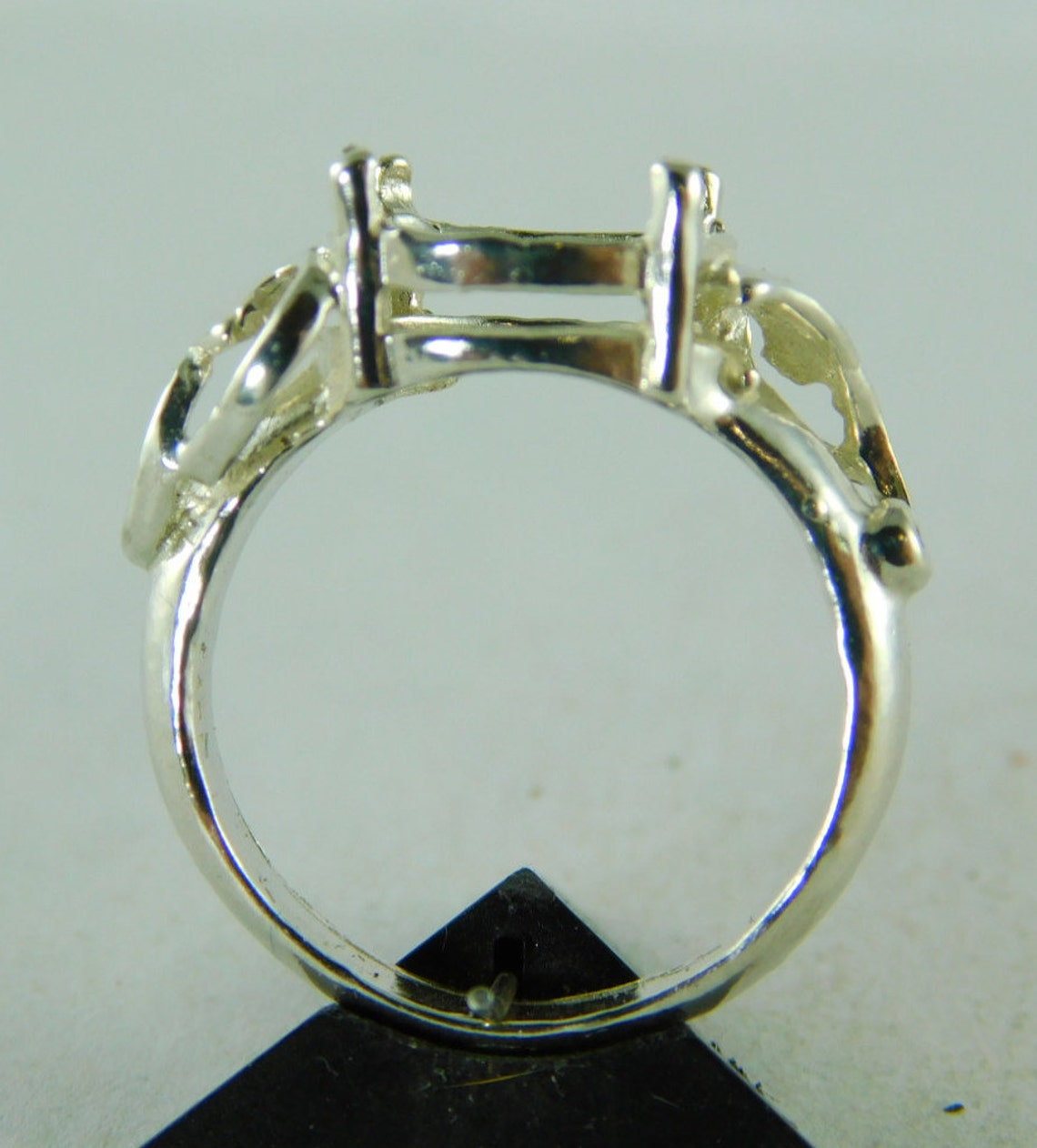 6418 Sterling Silver Ring Setting, 10 Mm Round Faceted Gemstone, Size 5 ...