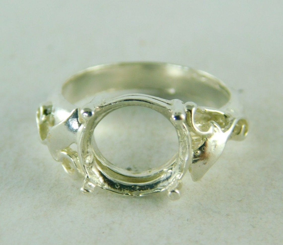6418 Sterling Silver Ring Setting 10 Mm Round Faceted - Etsy