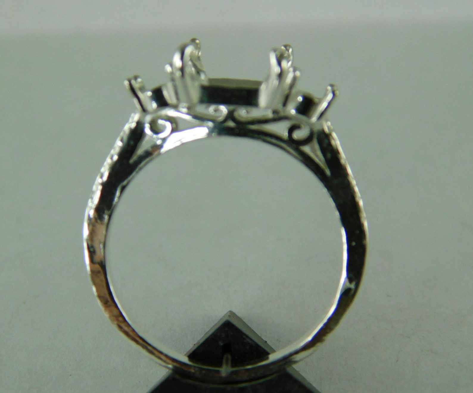 6514 Sterling Silver Ring Setting 3 Stone 10x8 MM Emerald - Etsy