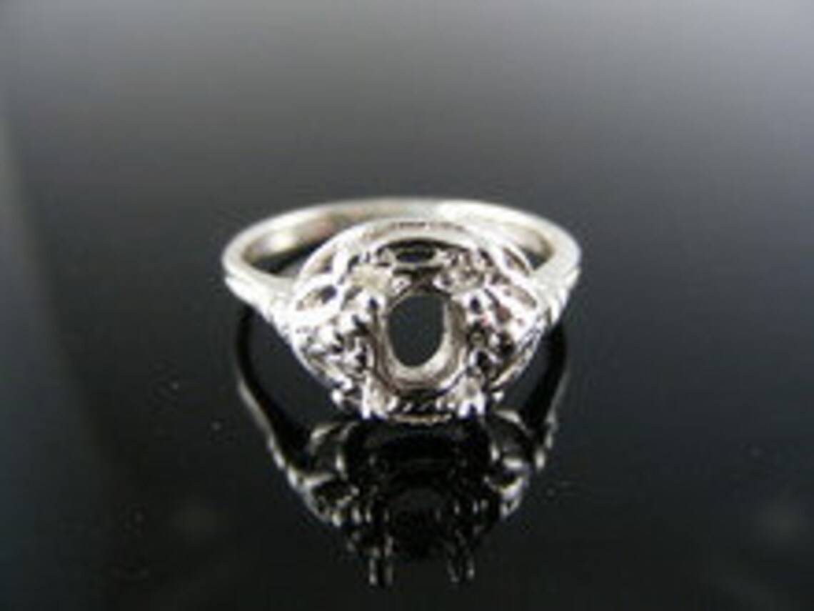 666 Ring Setting Sterling Silver Size 3.5 6X4 MM Oval Stone - Etsy UK