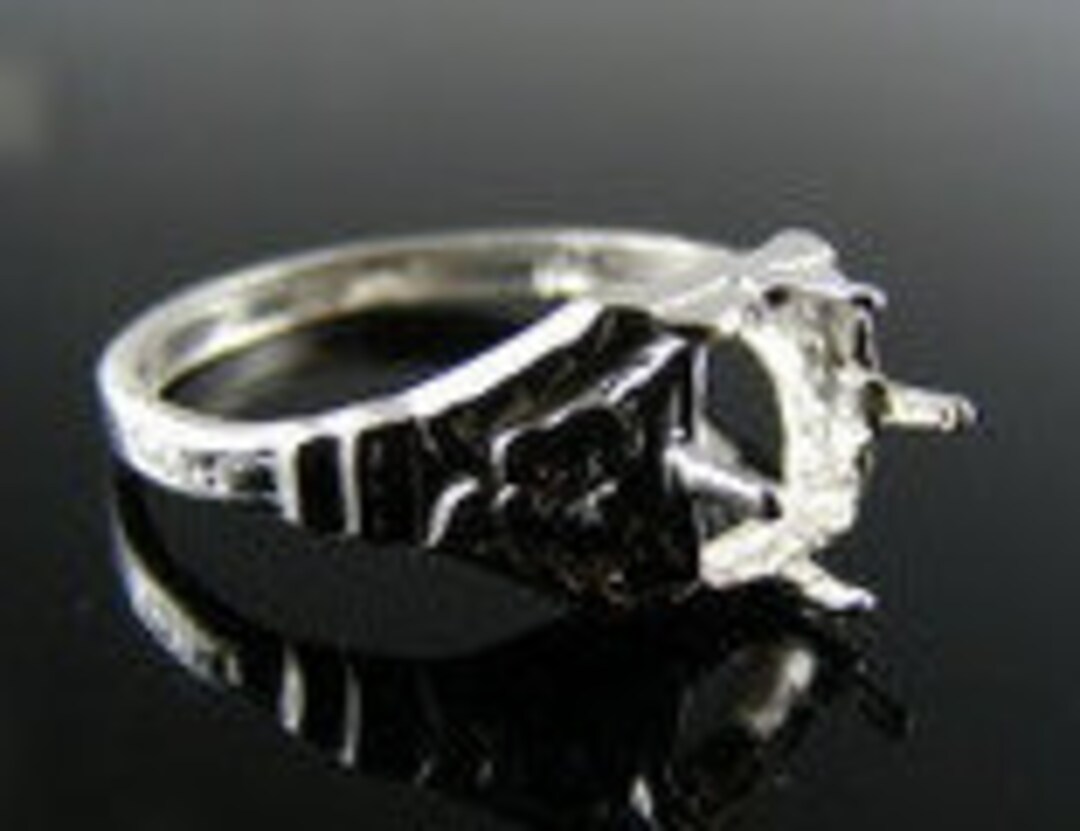 R41 Sterling Silver Ring Setting, 6x6 MM Square Faceted Gemstone, Size ...