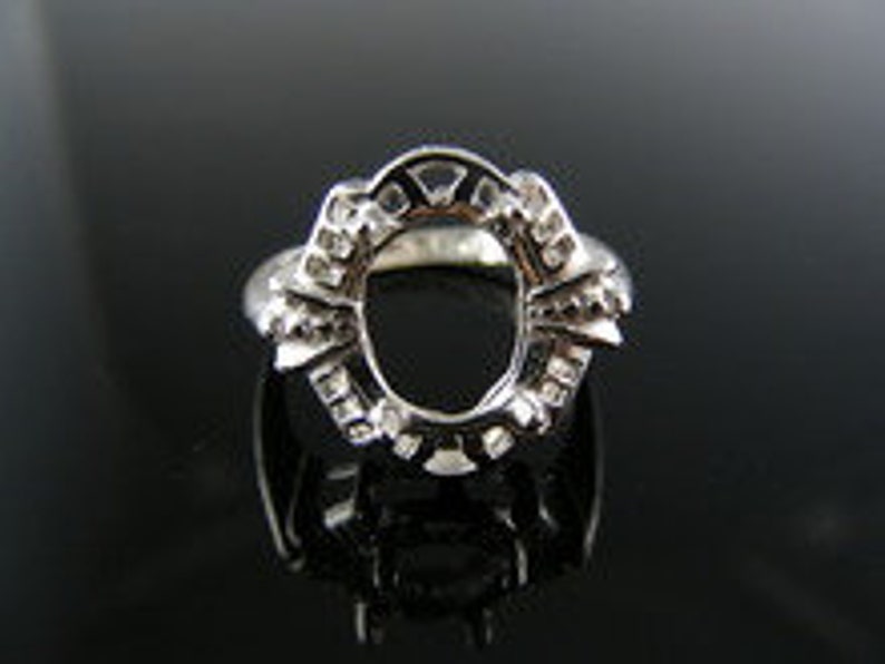 5580 Sterling Silver Ring Setting 9x7 MM Oval Stone Size 5 - Etsy