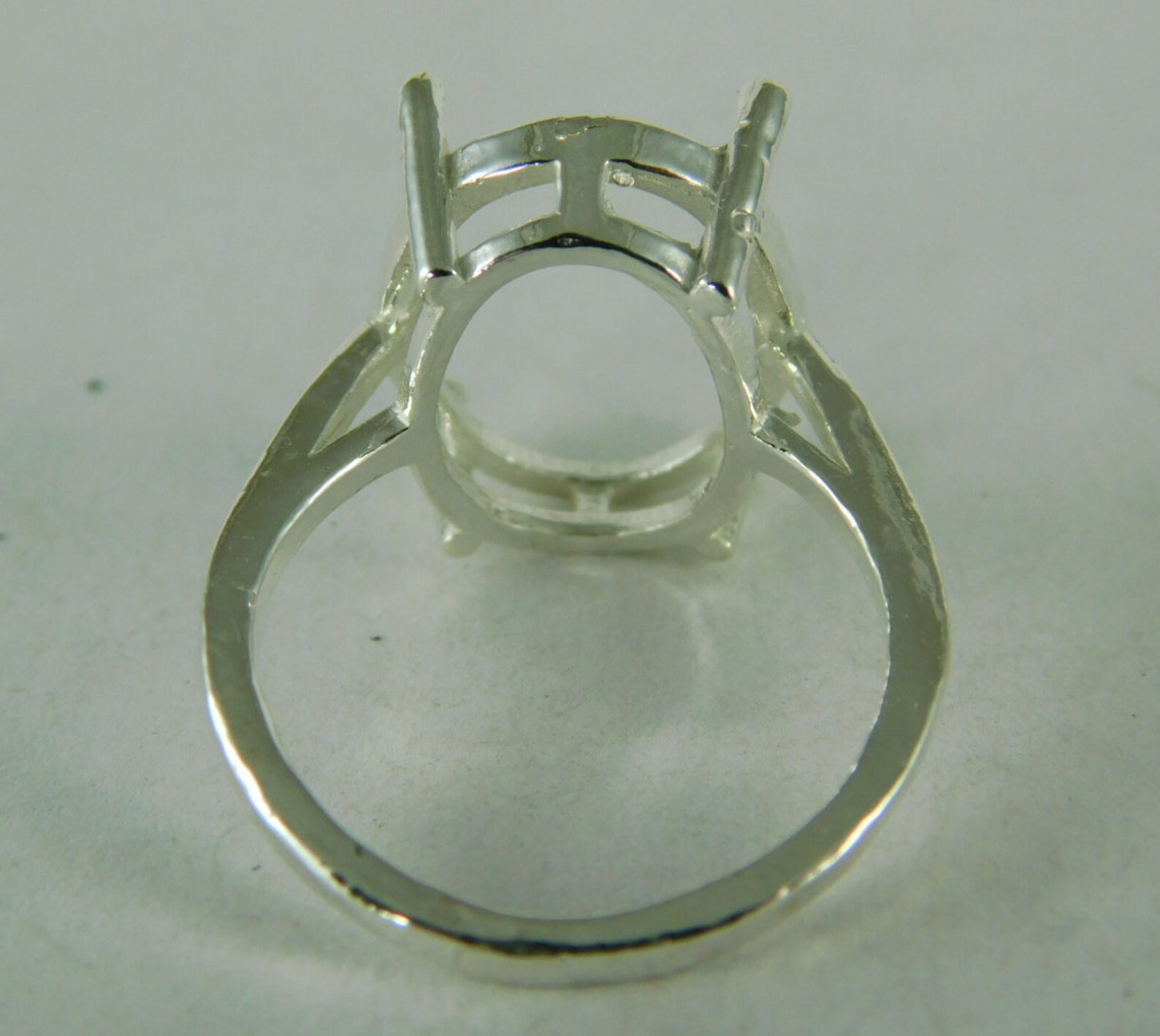 6519 Sterling Silver Ring Setting, 18x13 MM Oval Faceted Gemstone, Size ...