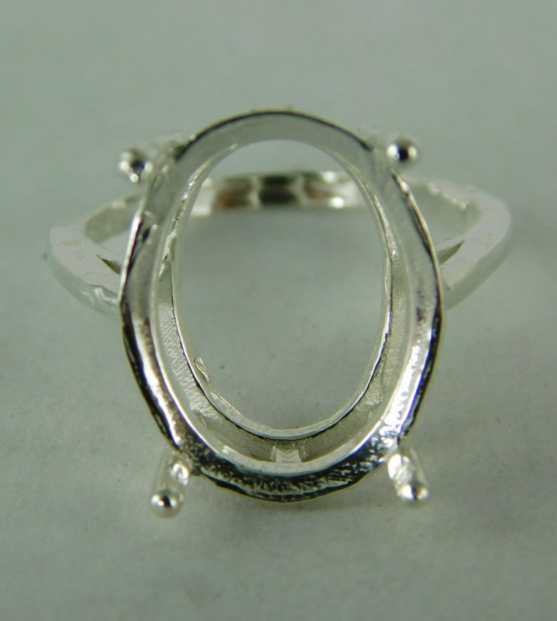 6519 Sterling Silver Ring Setting, 18x13 MM Oval Faceted Gemstone, Size ...