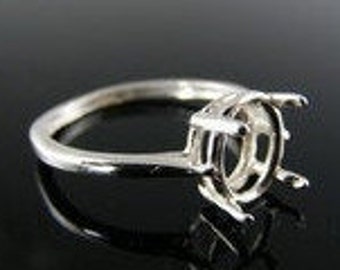 Sterling Silver Oval Ring Mounting, Choose Your Size - Etsy