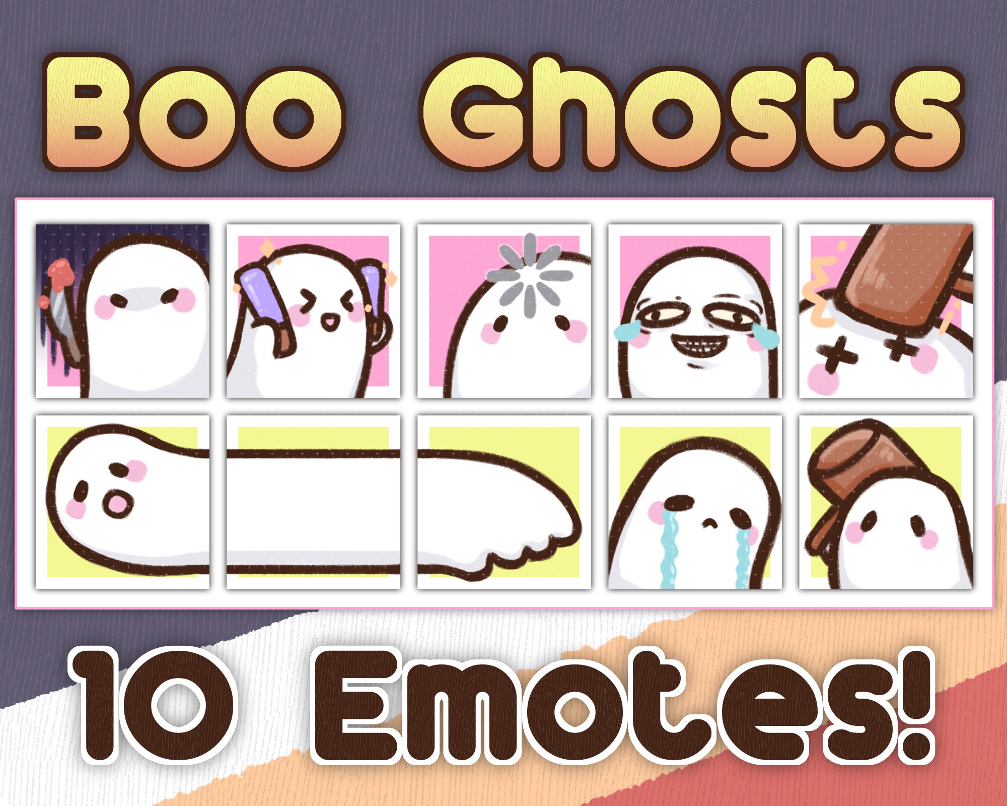 Boo Ghost Emotes #2 | 10 Cute "ghost" Themed Icons | Twitch, Youtube ...