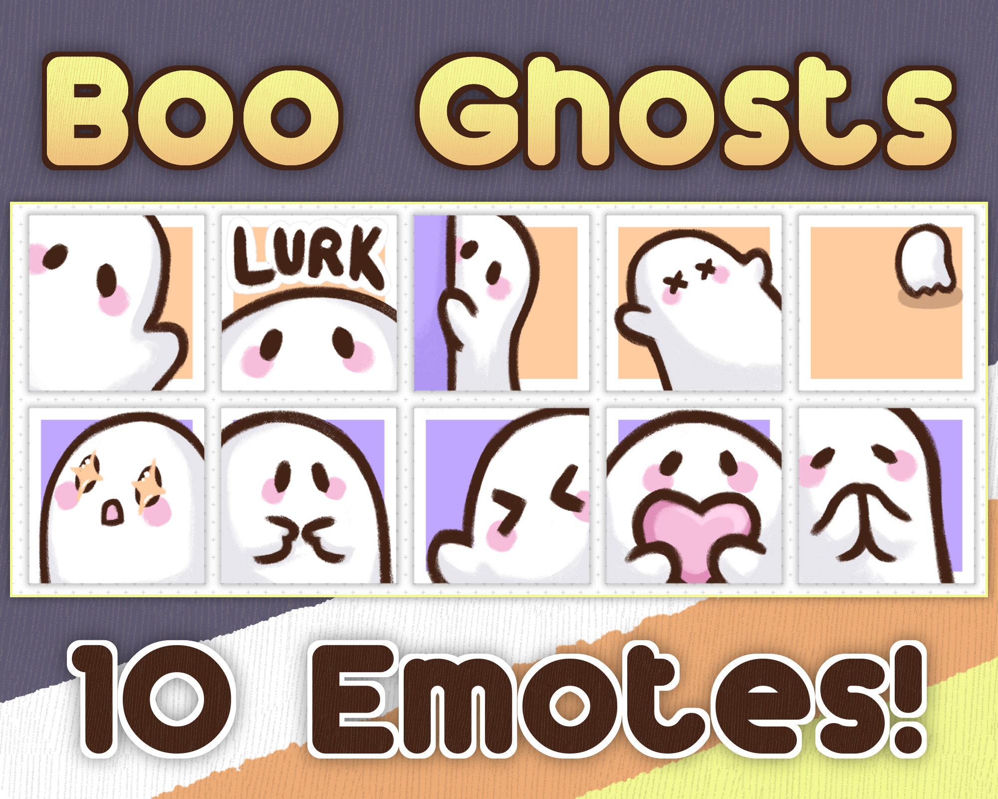 Boo Ghost Emotes #1 | 10 Cute "ghost" Themed Icons | Twitch, Youtube ...