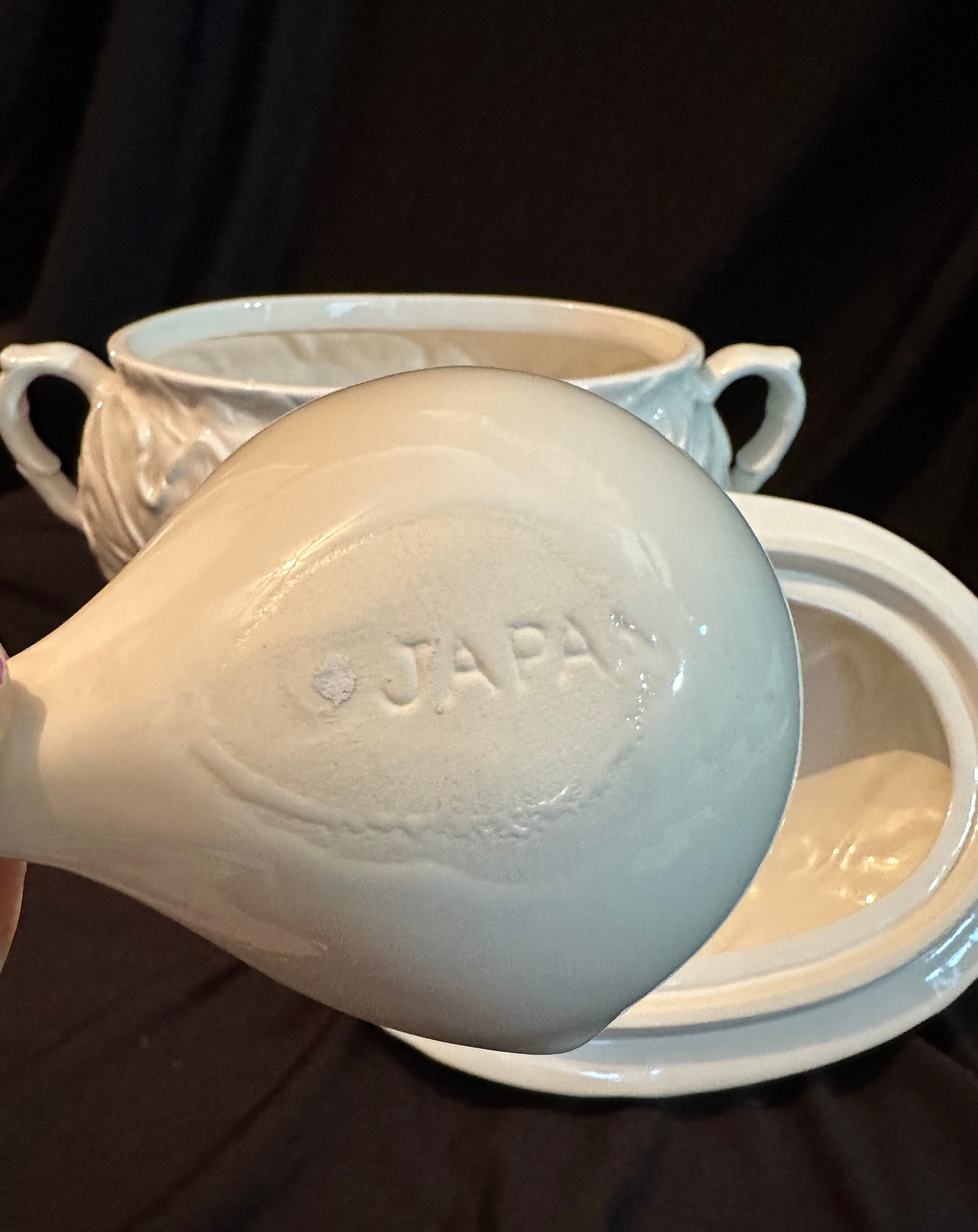 Vintage White Cabbage Leaf Soup Tureen With Ladle and Lid - Etsy Australia