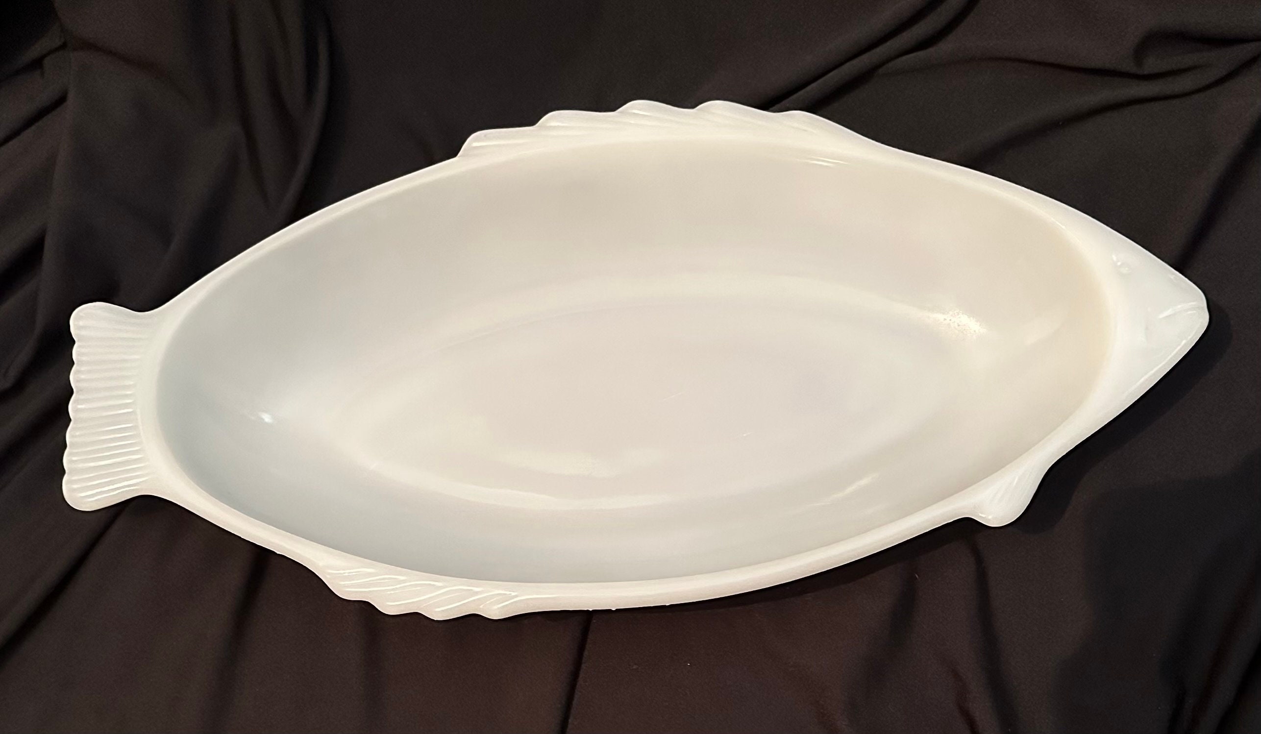 Vintage Large Glasbake Milk Glass L Fish Platter Serving Dish - Etsy ...
