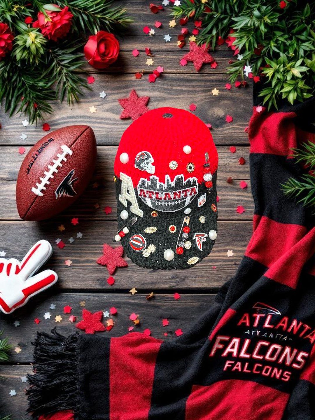 NFL Atl Crochet Fit Cap - Etsy