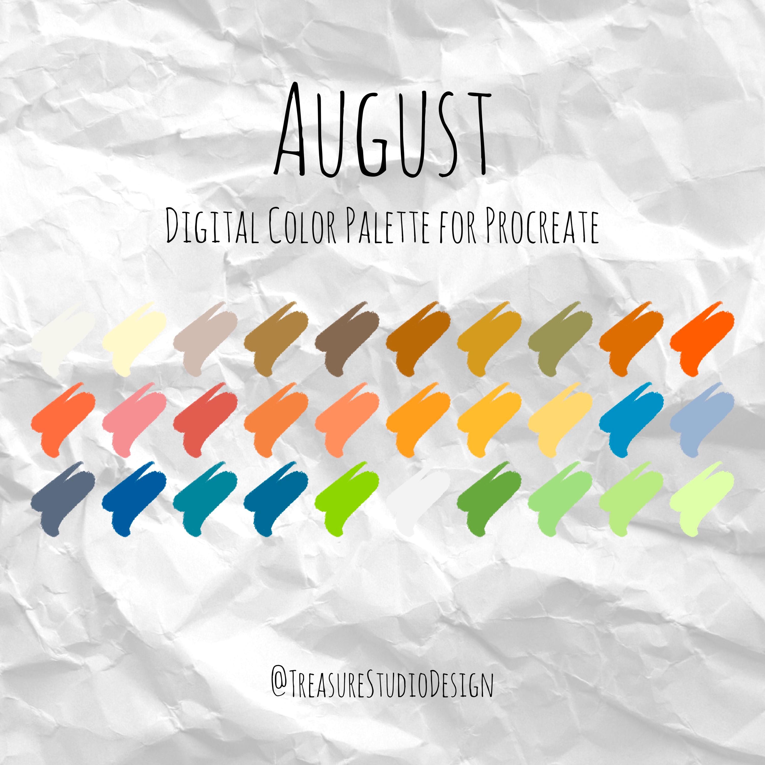 August Color Palette for Procreate (digital Download) - Etsy