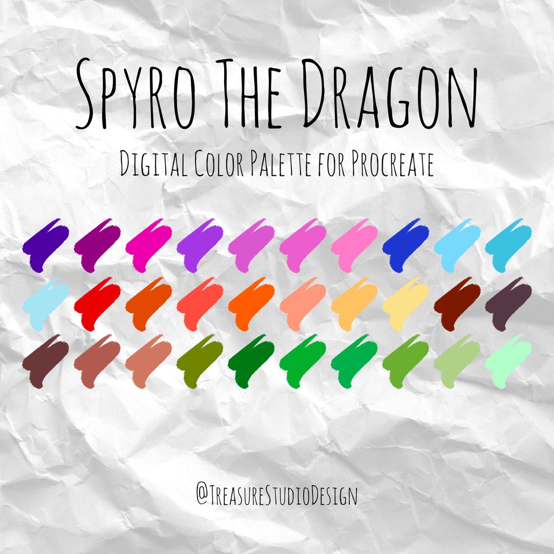 Spyro the Dragon Procreate Palette | Gaming Color Swatches | Digital ...