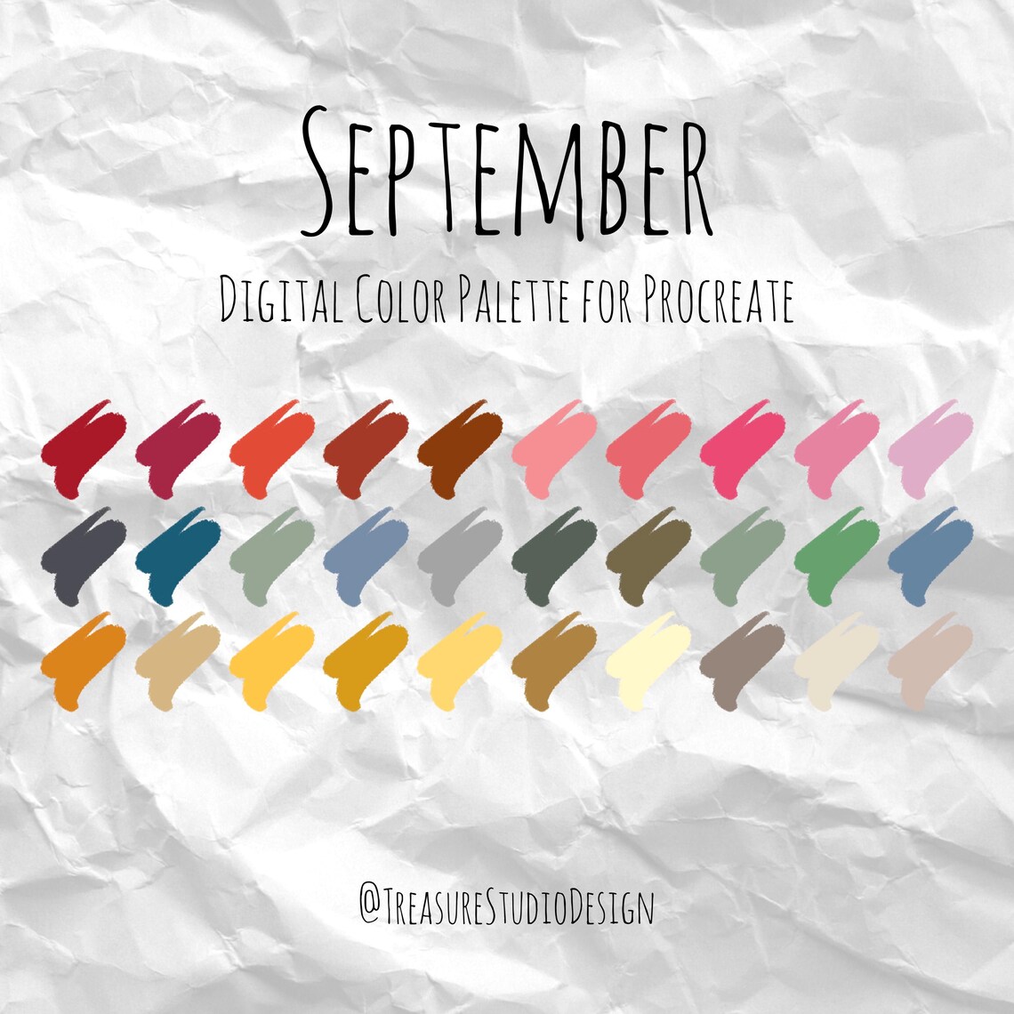 September Procreate Palette | Fall Color Swatches | Autumn Warm ...