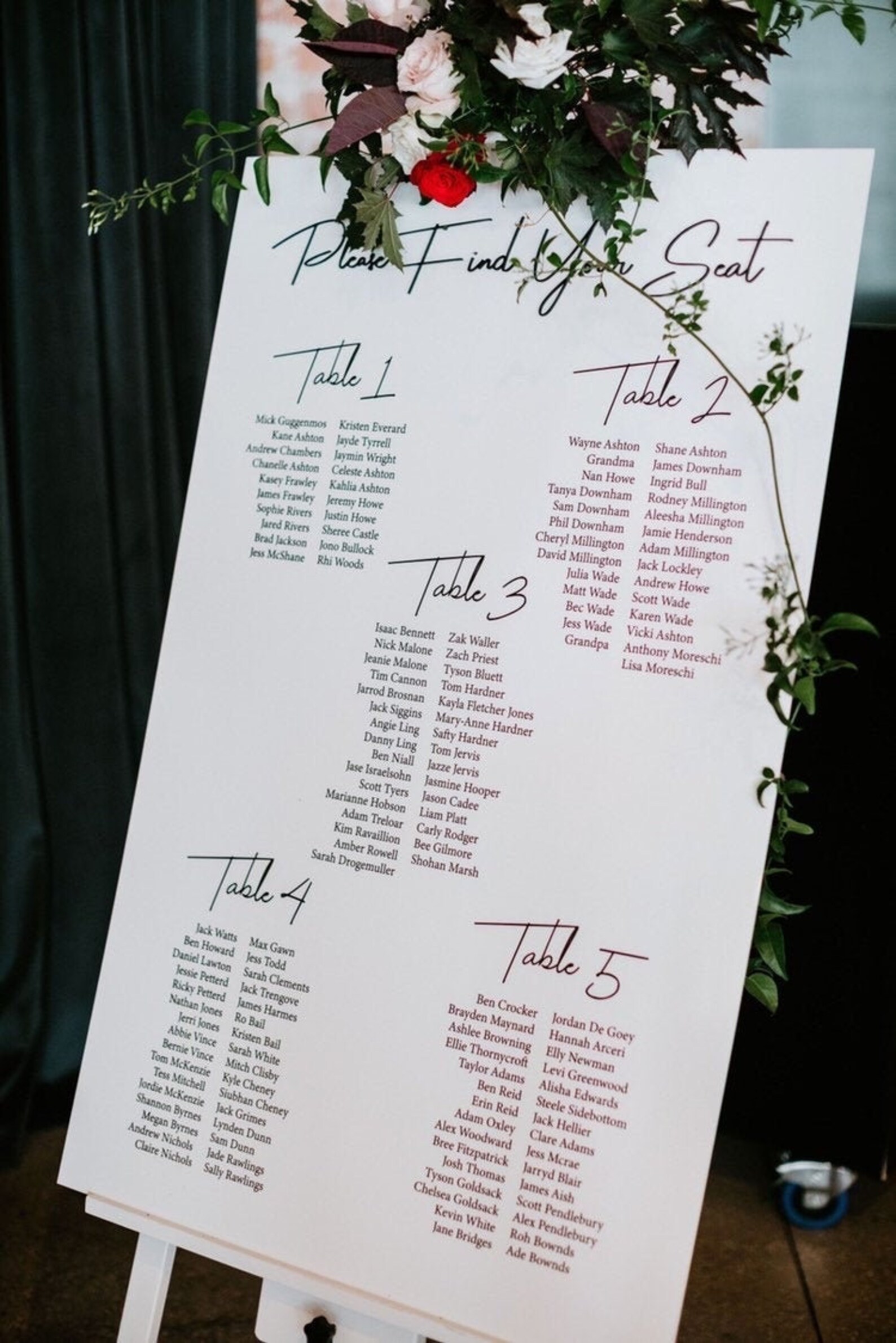 Acrylic Seating Chart Acrylic Seating Sign Engagement - Etsy