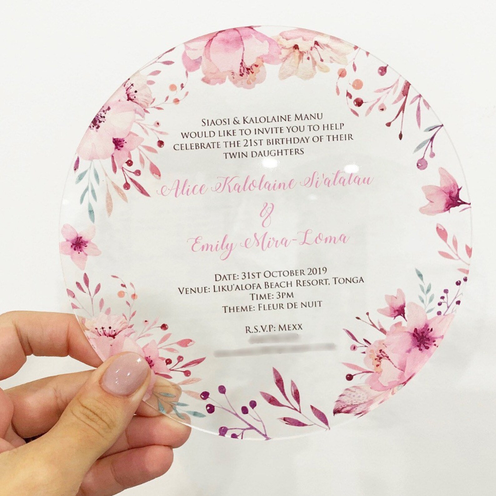 Custom Acrylic Invitation Wedding Invitation Birthday | Etsy