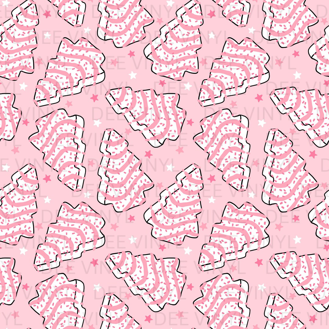 Printed Vinyl Pink Christmas Tree Cakes Craft Vinyl heat Transfer Vinyl ...