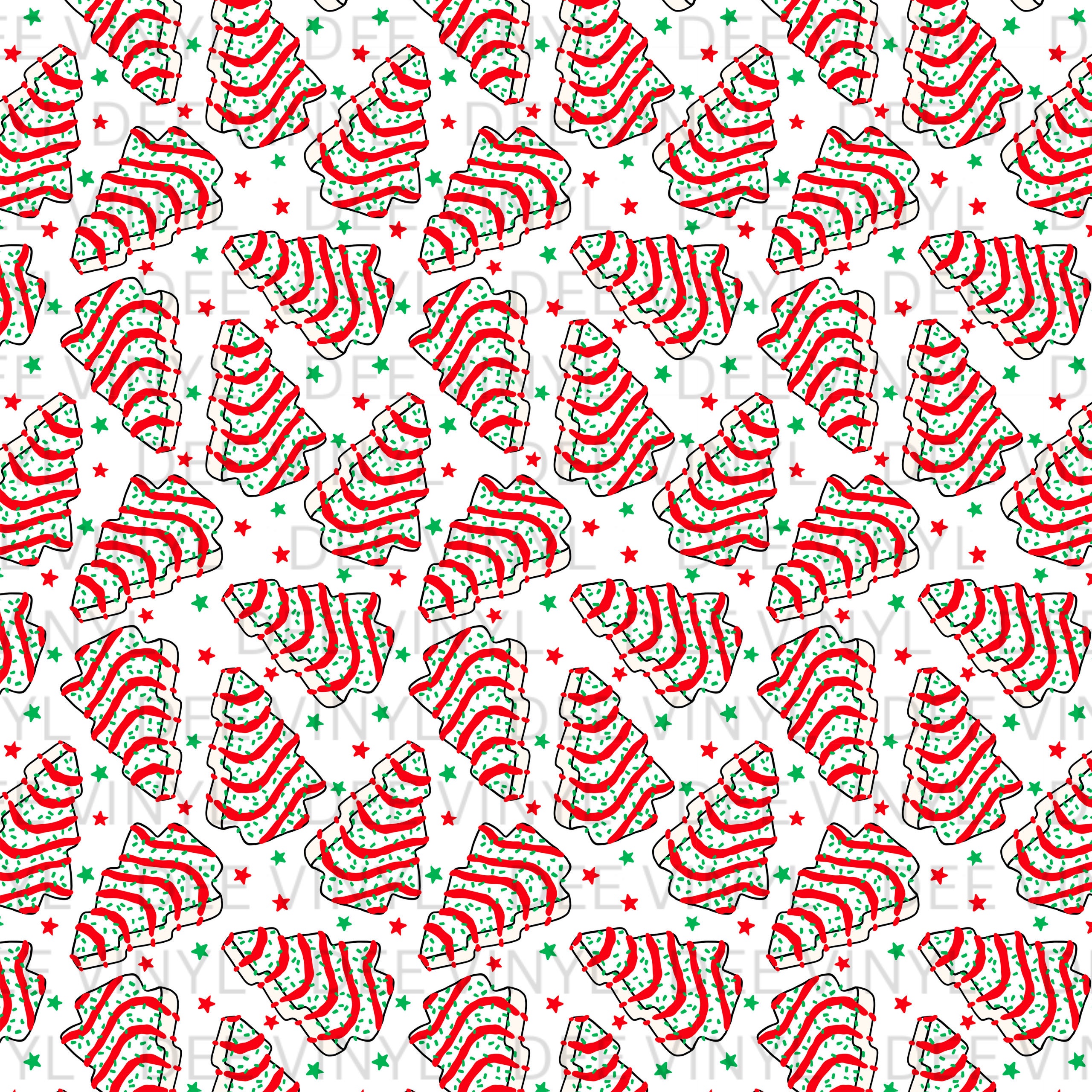 Printed Vinyl Christmas Tree Cakes Craft Vinyl Heat Transfer Vinyl ...