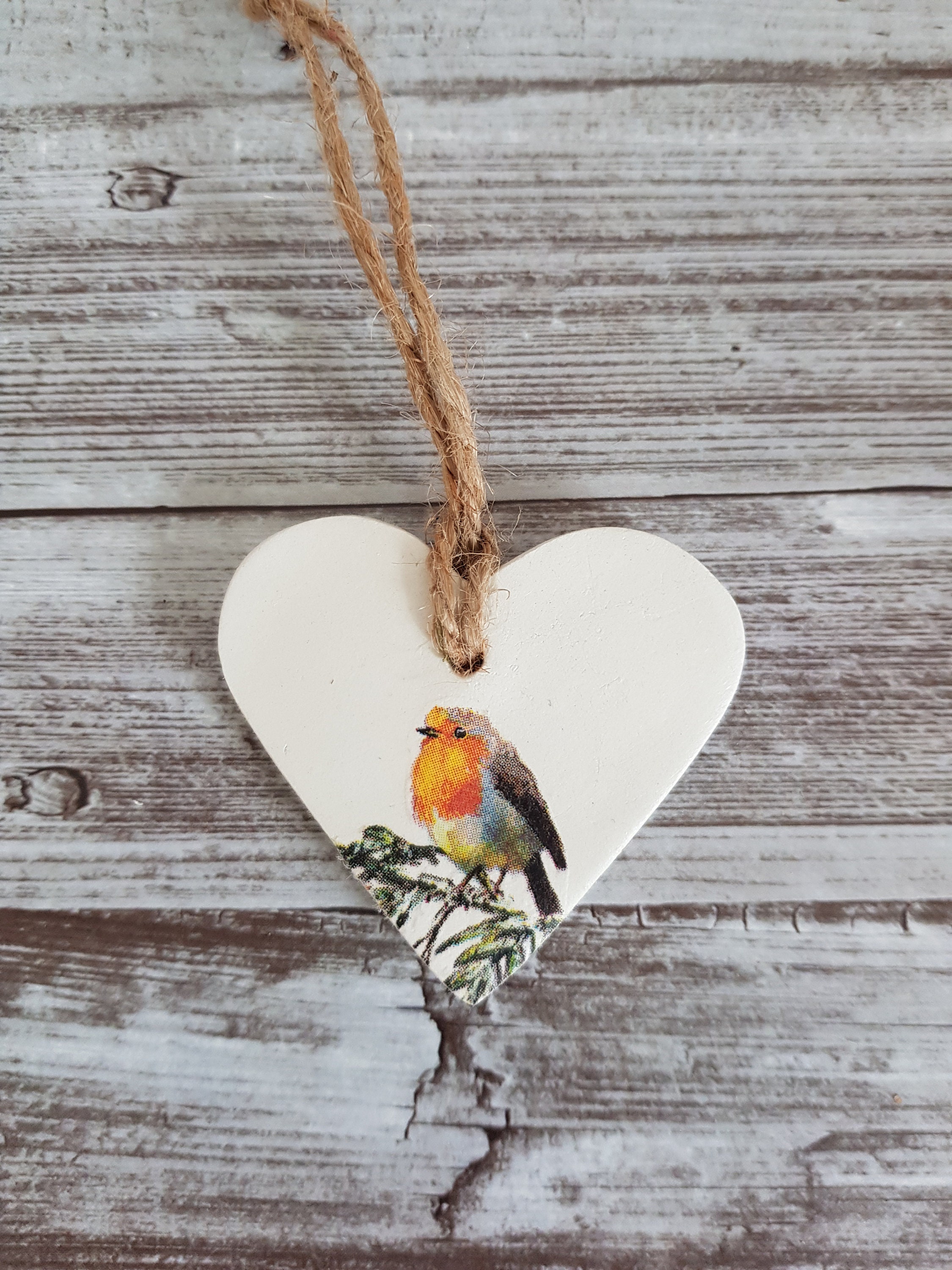 Set of Clay Robins Robin Heart Pocket Hug Robins Robins | Etsy