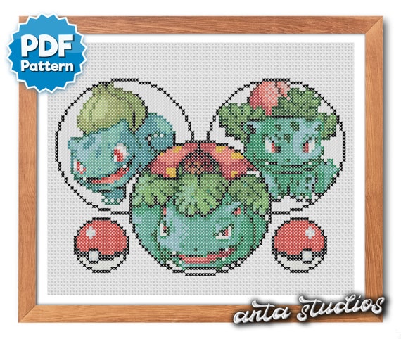 Ivysaur Evolution Chart Pokemon Cross Stitch, Bulbasaur Evolution,