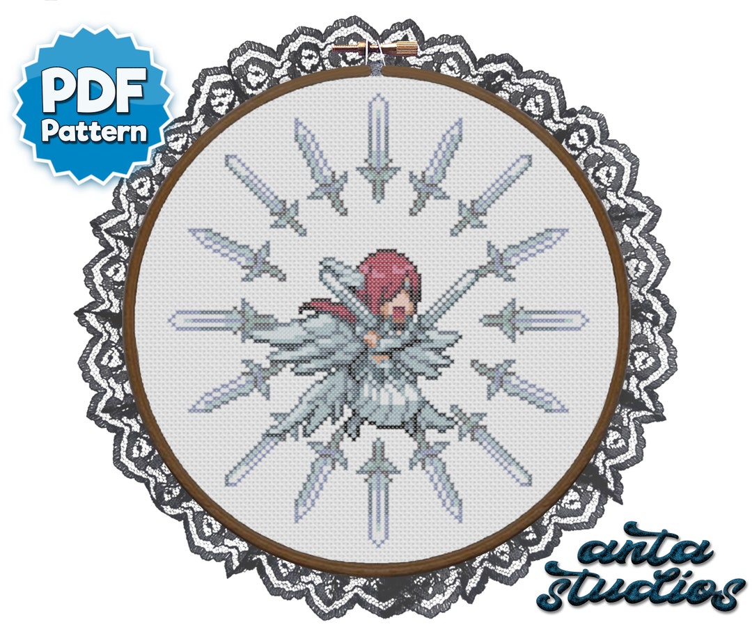 Cross Stitch Pattern - Fairy Tail Erza Scarlet Heaven's Wheel Circle ...