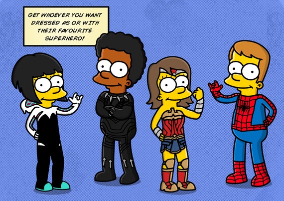 Simpsons Superhero Custom Portraits - Etsy