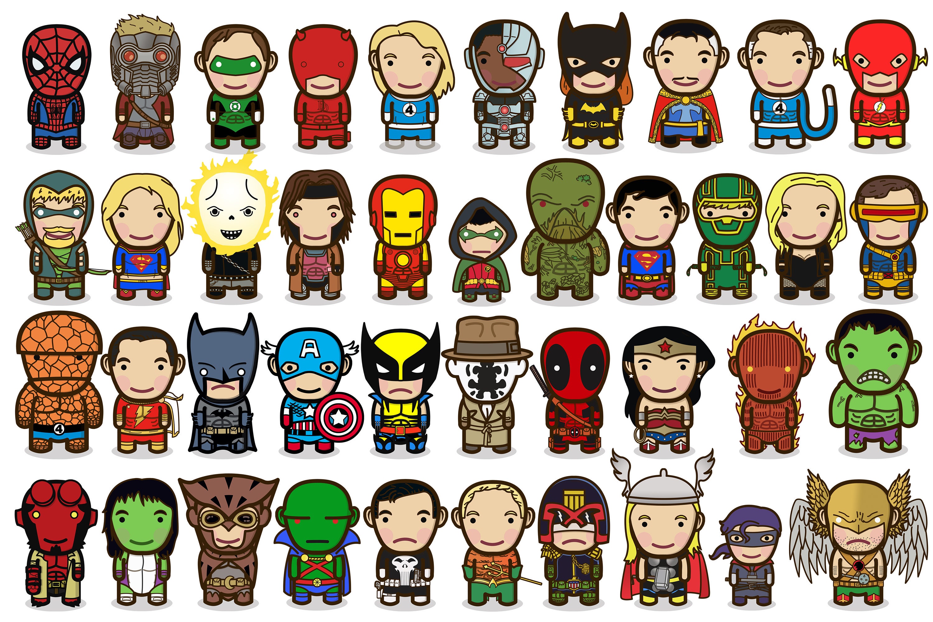 Printable Superheroes Wall Art for Kids (or Big Kids), Instant Download ...