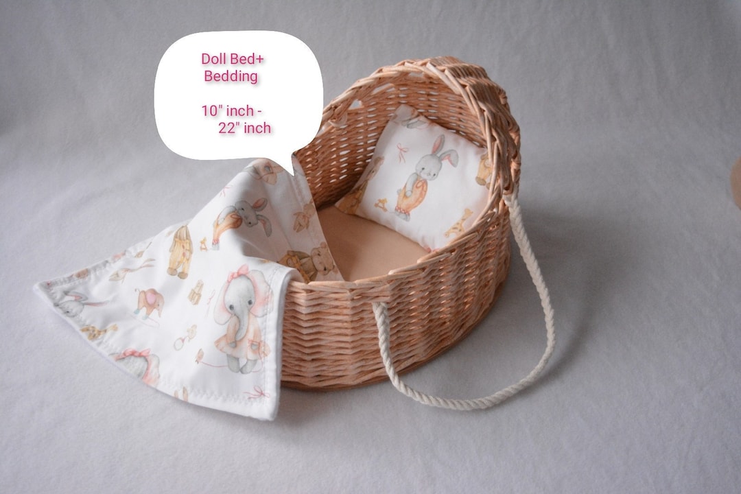 From 10'' Inch - to 22'' Inch Wicker Cradle Reborn Baby Bed Reborn Doll ...