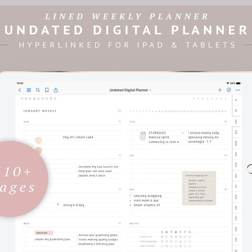 Digital Life Planner Undated Digital Planner Goodnotes - Etsy