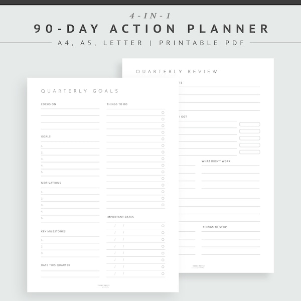90 Day Planner Pdf - Etsy
