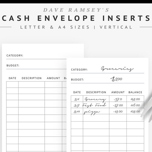 Cash Envelope System Labels Template Dave Ramsey Cash - Etsy Cash Envelope System Labels Template Dave Ramsey Cash - Etsy