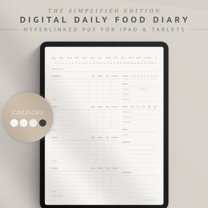 Digital Daily Food Diary Goodnotes Food Journal Calorie - Etsy