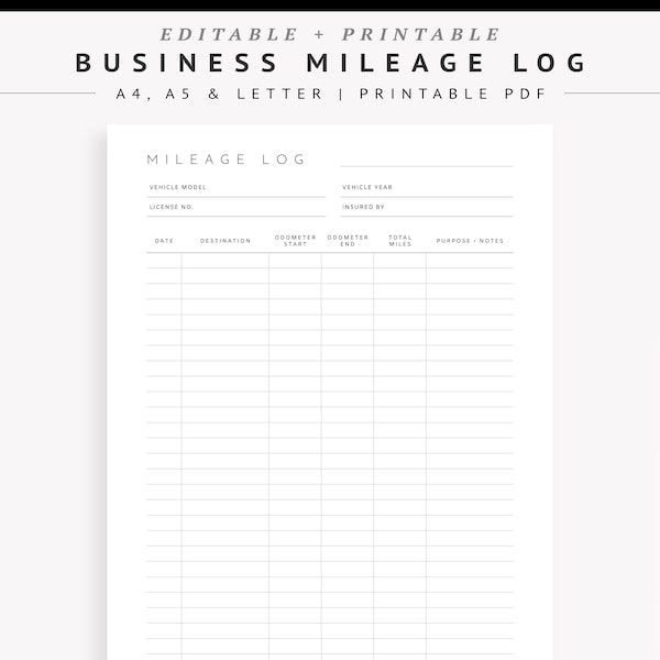 Mileage Tracker - Etsy