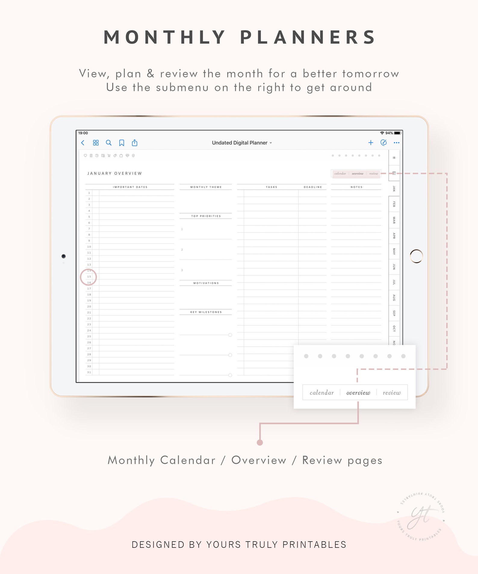 Digital Life Planner Undated Digital Planner Goodnotes - Etsy