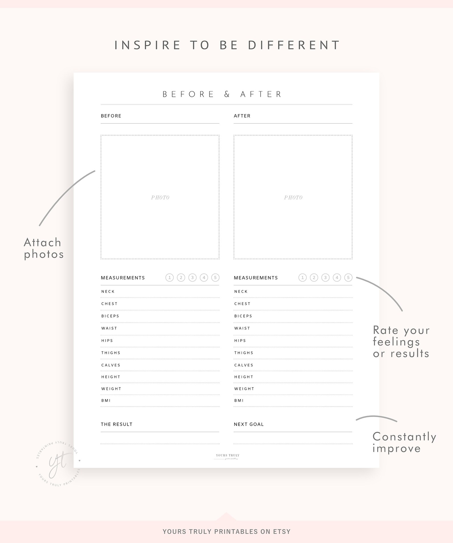 Body Measurement Chart Printable Fillable Body Measurements - Etsy UK