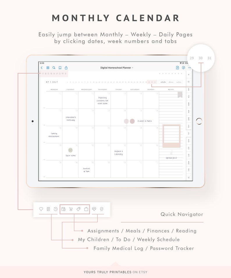 Digital Homeschool Planner January Start Undated Weekly | Etsy