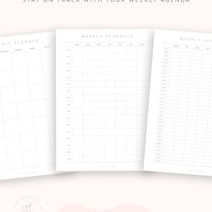 Weekly Schedule, Printable Weekly Timetable, Weekly Organizer, Blank ...