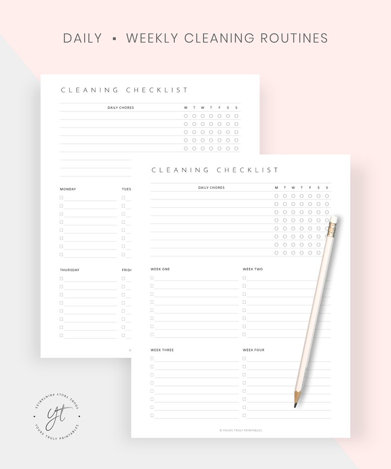 Cleaning Checklist Printable Monthly Cleaning Routine - Etsy UK