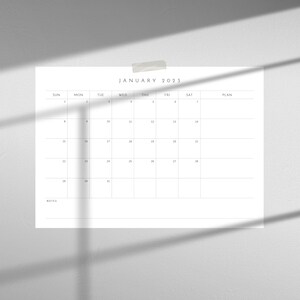 Monthly Calendar Printable 2023, 2024 & 2025, Minimalist Calendar for ...