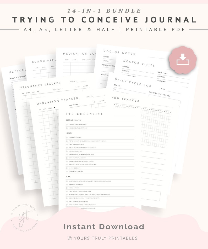 Printable Fertility Journal Trying to Conceive Planner - Etsy