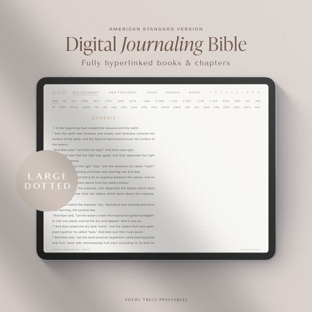 Digital Journaling Bible ASV Large Font Dotted Landscape Hyperlinked ...