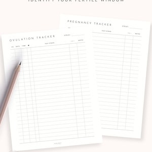 Printable Fertility Journal, Trying to Conceive Planner, Ovulation Test ...
