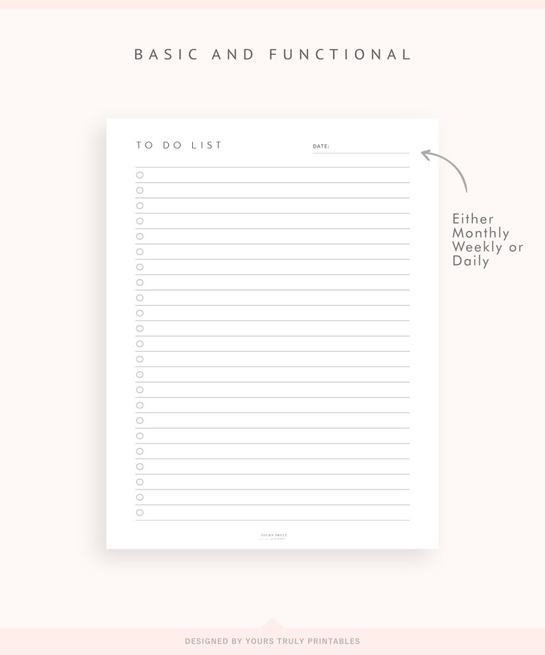 Editable to Do List Template Simple Daily Task List Weekly - Etsy