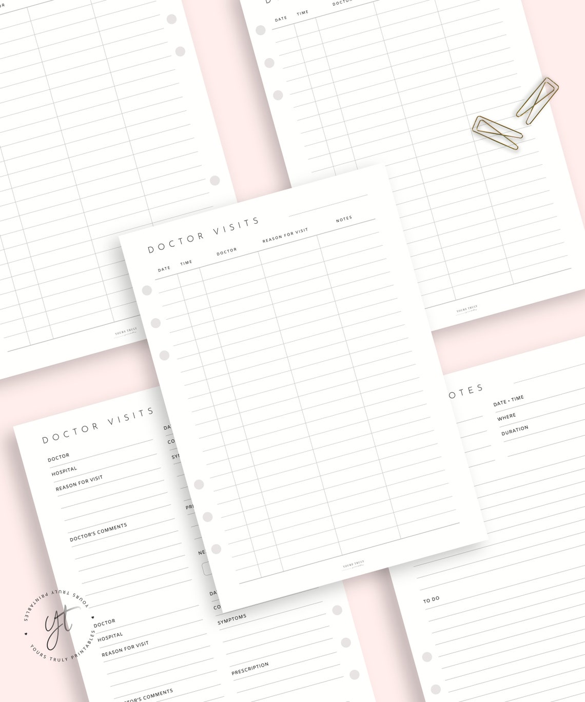 Printable Doctor Visits Tracker, Medical Appointment Log Template ...