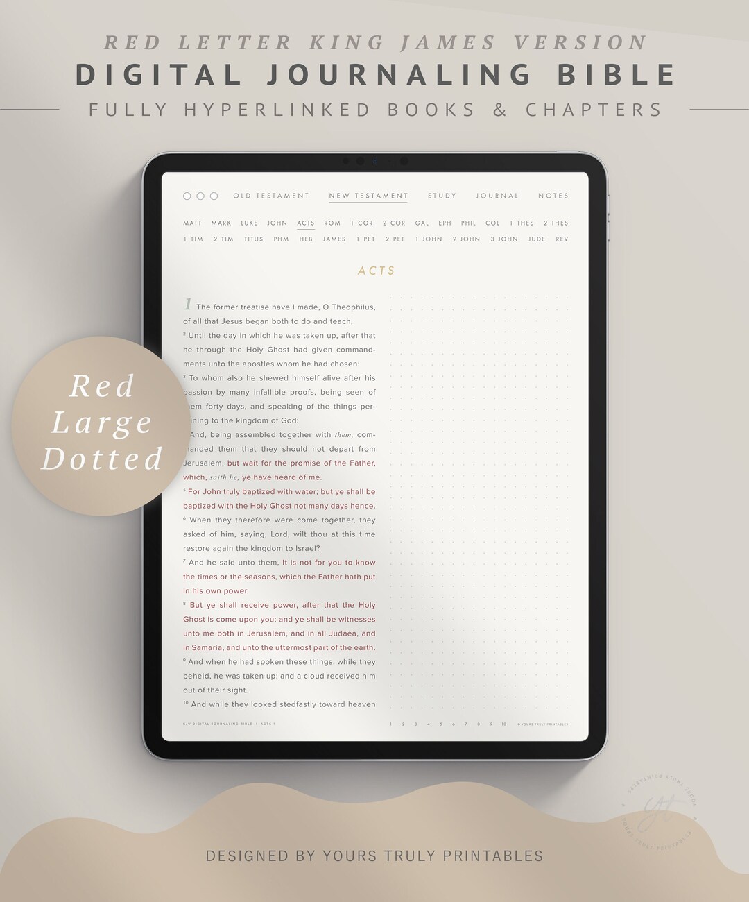 Digital Journaling Bible KJV Red Letter Large Font - Etsy