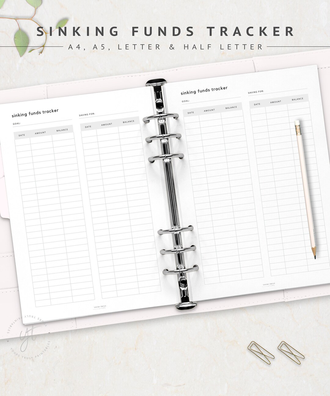 Sinking Funds Tracker Printable, Sinking Fund Savings Worksheet ...